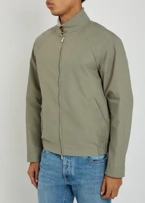 Brunello Cucinelli Cotton-blend High-neck Jacket - Khaki