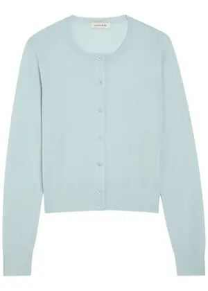ANINE BING Moni Wool And Cashmere-blend Cardigan - Light Blue