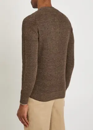Brunello Cucinelli Ribbed-knit Linen And Cotton-blend Jumper