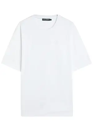 Dolce & Gabbana Logo-embossed Cotton T-shirt - White