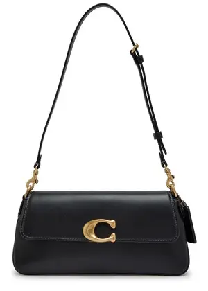 COACH Jet Leather Shoulder Bag - Black