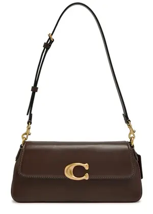 COACH Jet Leather Shoulder Bag - Dark Brown