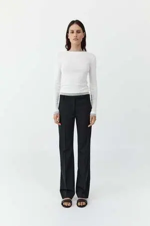 ST. AGNI Organic Cotton Layered Long Sleeve Top - White