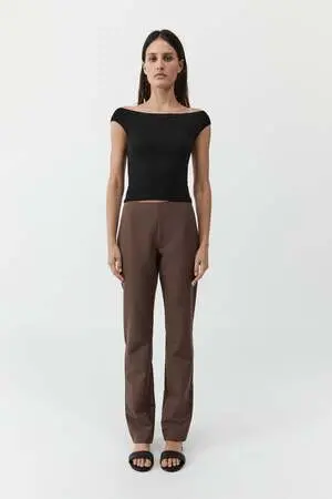 ST AGNI Silk Canvas 90s Minimal Trousers