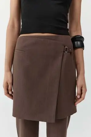 ST. AGNI Silk Canvas Wrap Skirt