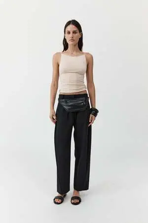 ST. AGNI Twist Back Knit Top - Shell