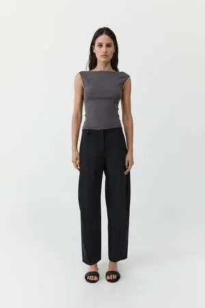ST. AGNI Organic Cotton Ballerina Top - Soot