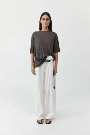 ST. AGNI Fine Jersey Relaxed Tee - Soot