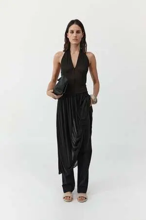 ST. AGNI Fluid Jersey Halter Dress - Black