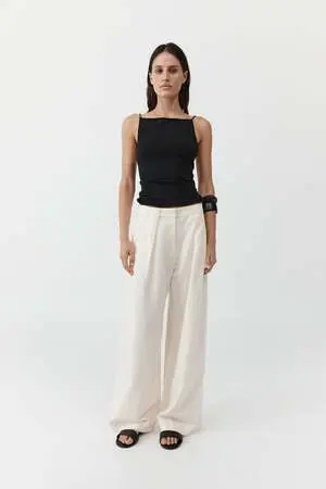 ST AGNI Pleat Loop Pants - Ivory