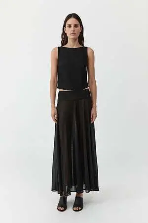 ST. AGNI Fluid Jersey Skirt - Black