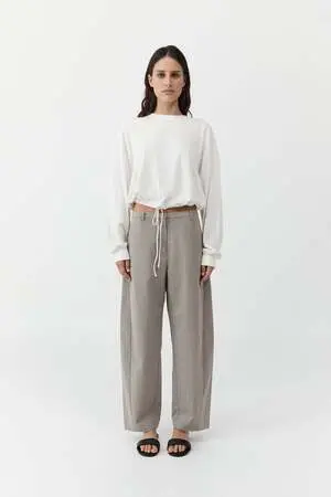 ST. AGNI Drawstring Long Sleeve Top