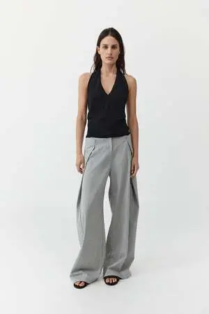 ST AGNI Tailored Fold Pants - Concrete