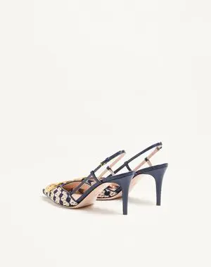 Valentino Garavani Vlogo Signature Slingback Pumps - Blue/beige