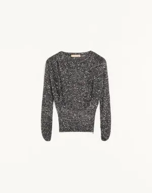Valentino Garavani Sequin Thread Jumper - Black/silver
