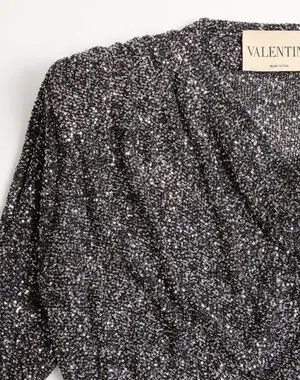 Valentino Garavani Sequin Thread Jumper - Black/silver