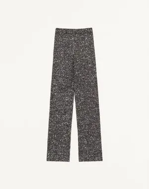 Valentino Garavani Sequin Thread Knit Trousers - Black/silver