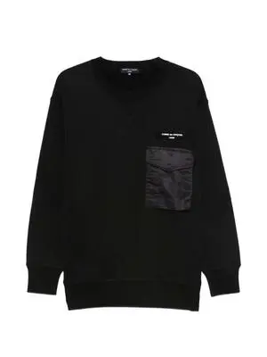 Comme Des Garçons Pocket-chest Crewneck Sweatshirt - Black