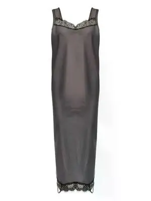 MAISON MARGIELA Lace-trim Midi Dress - Black