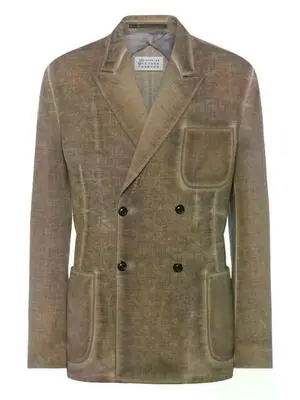 MAISON MARGIELA Double-breasted Wool Blazer - Brown