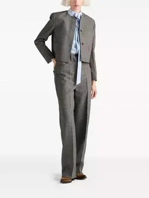 Prada Prince Of Wales Check Trousers - Grey