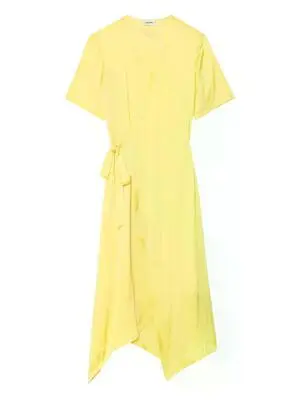 Zadig&Voltaire Satin Wrap Dress - Yellow