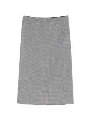 Tibi Gingham Skirt - White