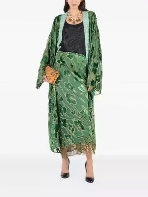 Roberto Cavalli Floral-pattern Velvet Robe