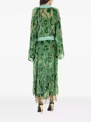 Roberto Cavalli Floral-pattern Velvet Robe