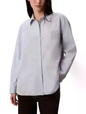 Calvin Klein Chest-pocket Logo-detail Shirt - Blue