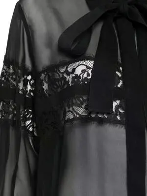 Elie Saab Lace Bow Shirt - Black
