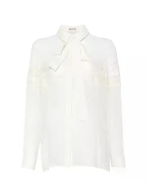 Elie Saab Lace Tie Shirt - White
