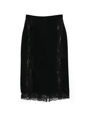 Elie Saab Lace Midi Skirt - Black