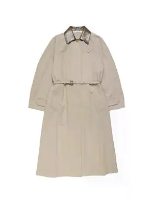 Acne Studios Belted Leather-collar Coat - Neutrals