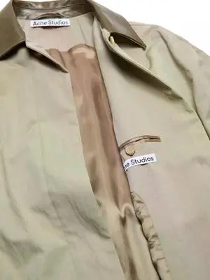 Acne Studios Belted Leather-collar Coat - Neutrals