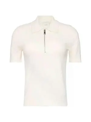 Calvin Klein Textured Zip-up Polo Top - Neutrals
