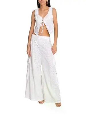 AMIR SLAMA Lace Tie-detail Top