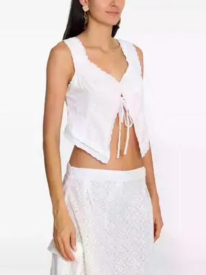 AMIR SLAMA Lace Tie-detail Top