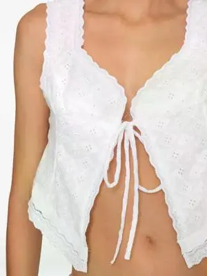 AMIR SLAMA Lace Tie-detail Top