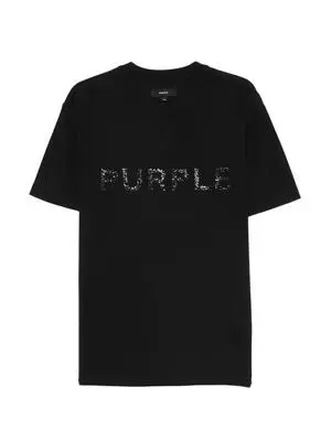PURPLE BRAND Logo-detail T-shirt - Black