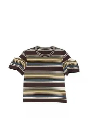 Sacai Striped T-shirt - Brown