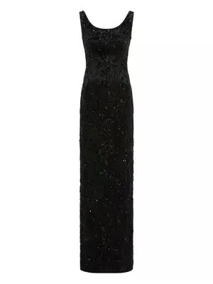 Jenny Packham Beaded-embellishments Maxi Dress - Black