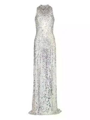 Jenny Packham Sequin-embellishment Maxi Dress - Grey