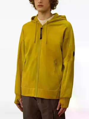 C.P. COMPANY Logo-appliqué Zip-up Hoodie - Yellow