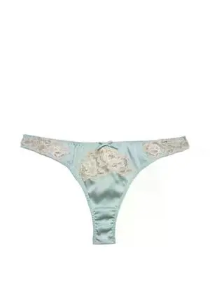 Fleur Du Mal Juliet Lace Thong - Green