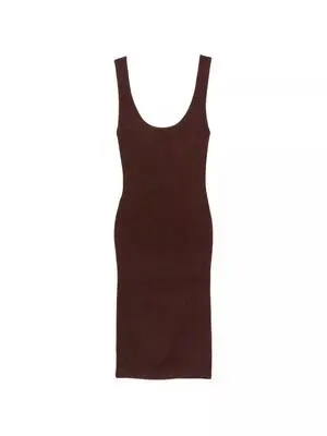 ENTIRE STUDIOS Square-neck Mini Dress - Brown
