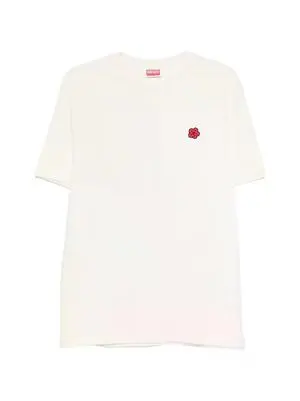 Kenzo Flower-appliqué T-shirt - Neutrals