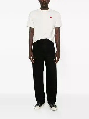 Kenzo Flower-appliqué T-shirt - Neutrals