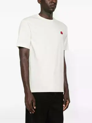 Kenzo Flower-appliqué T-shirt - Neutrals