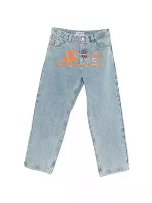 ICECREAM Running Dog Double Scoop Graphic Jeans - Blue